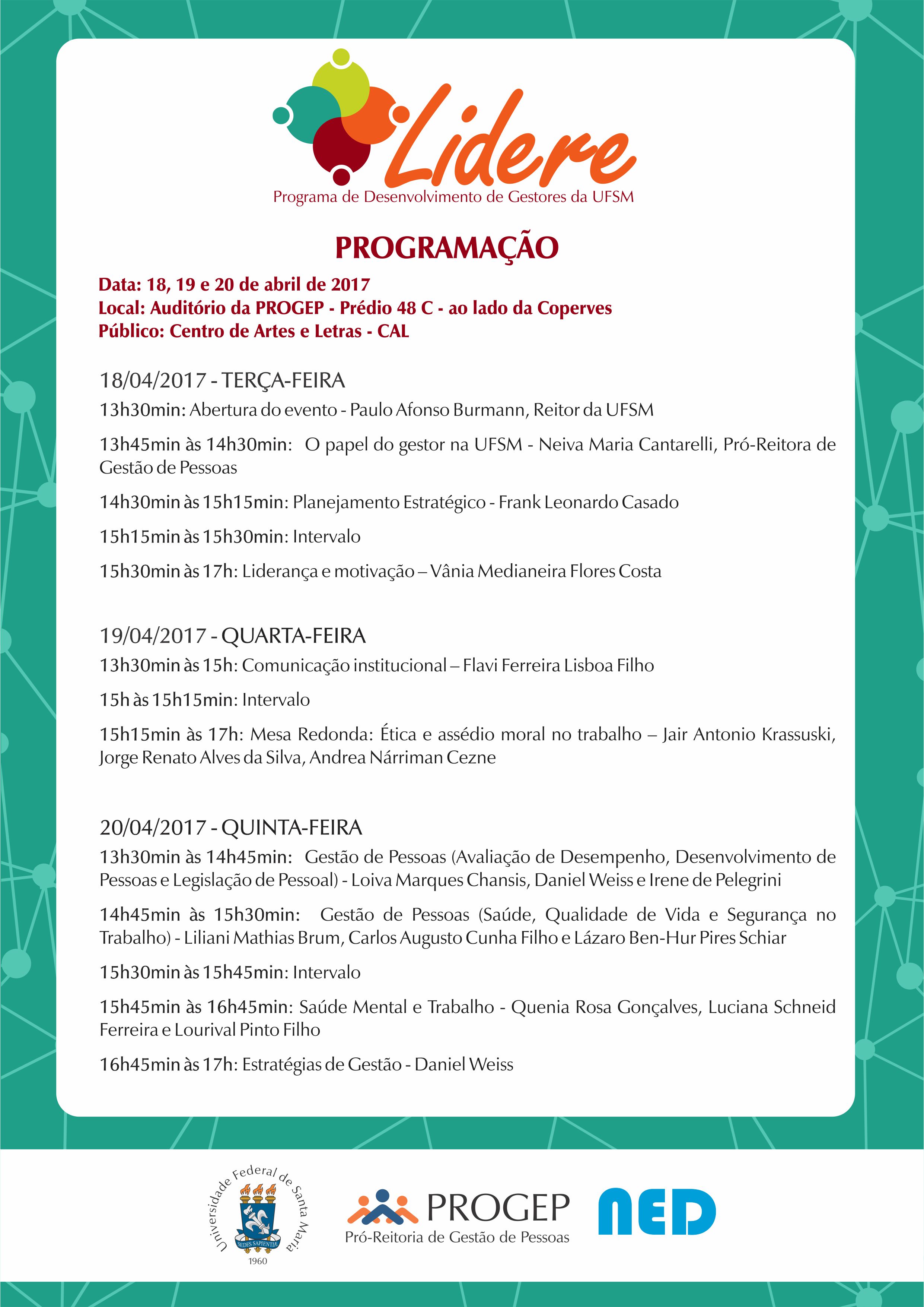 Programa Lidere retoma atividades em abril capacitando gestores do CAL – UFSM