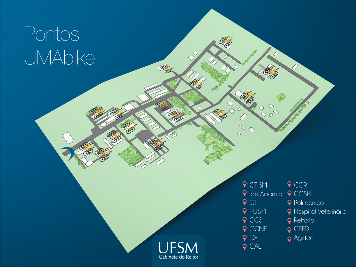 Saiba onde encontrar as UMAbikes no Campus da UFSM – UFSM