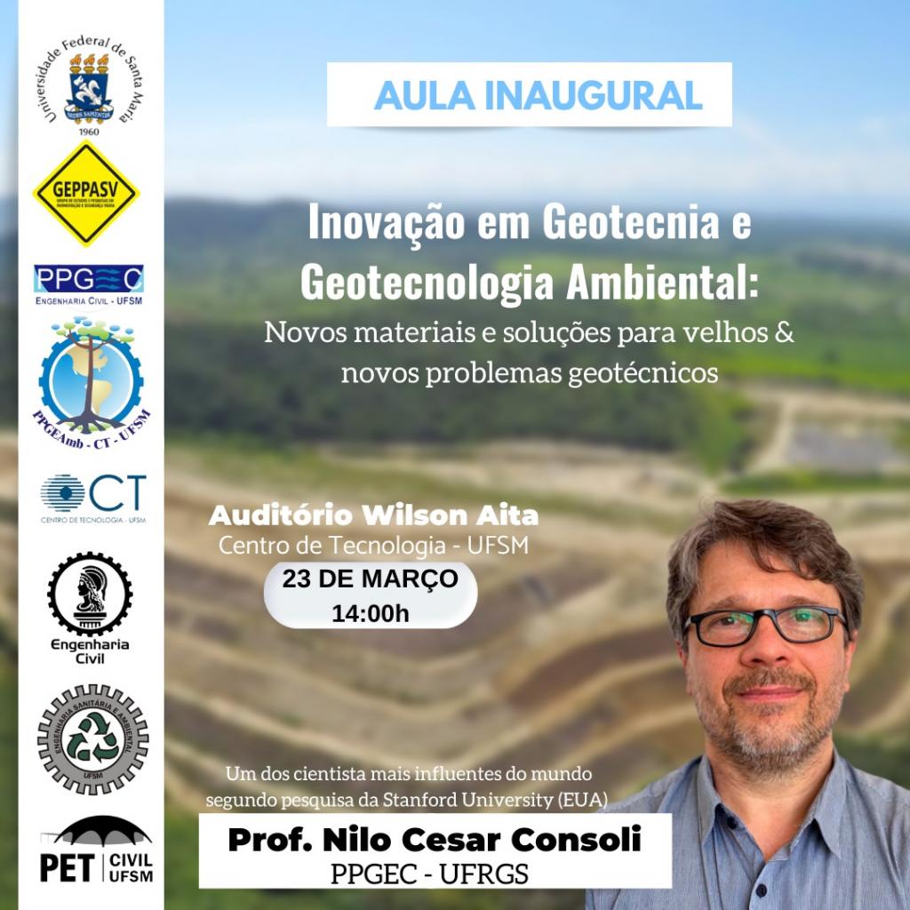 Engenharias Civil e Ambiental convidam para aula inaugural sobre problemas geotécnicos – UFSM