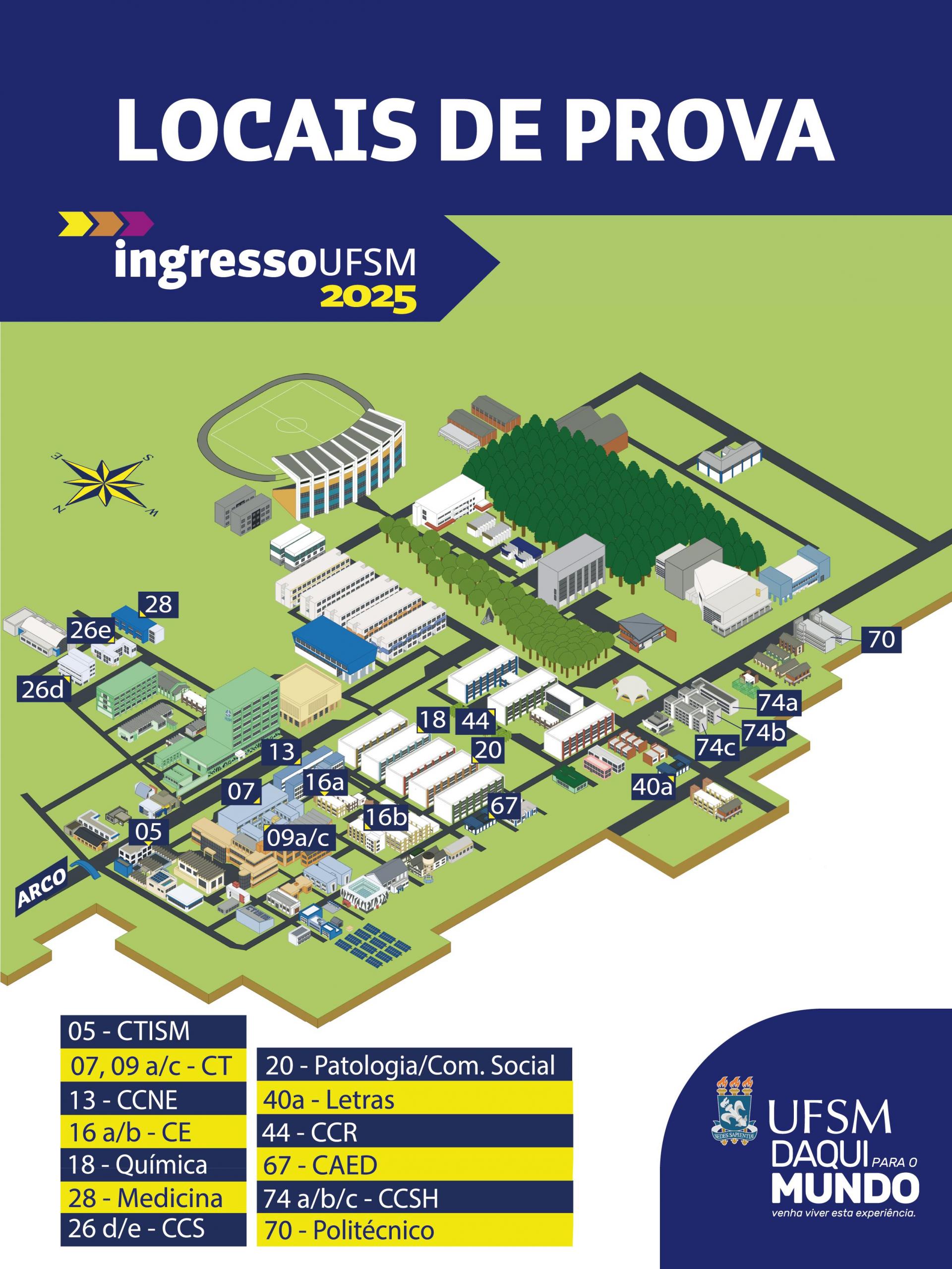 UFSM divulga locais de prova do Vestibular e PSS 2025 – PROGRAD
