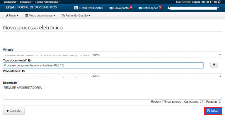 Tutorial para Processo de aposentadoria voluntária – PEN