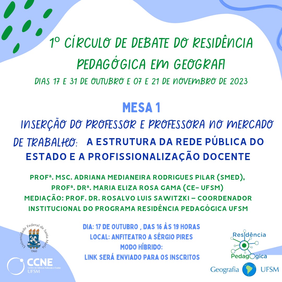 1° Círculo de Debate do Residência Pedagógica em Geografia – Geografia