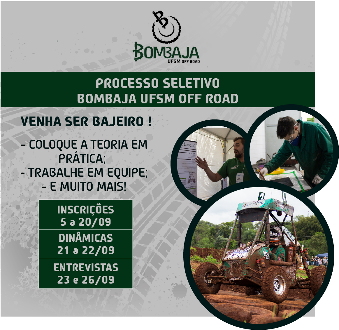 Está aberto o Processo Seletivo Bombaja UFSM Off Road 2022/2 – Ciências Econômicas