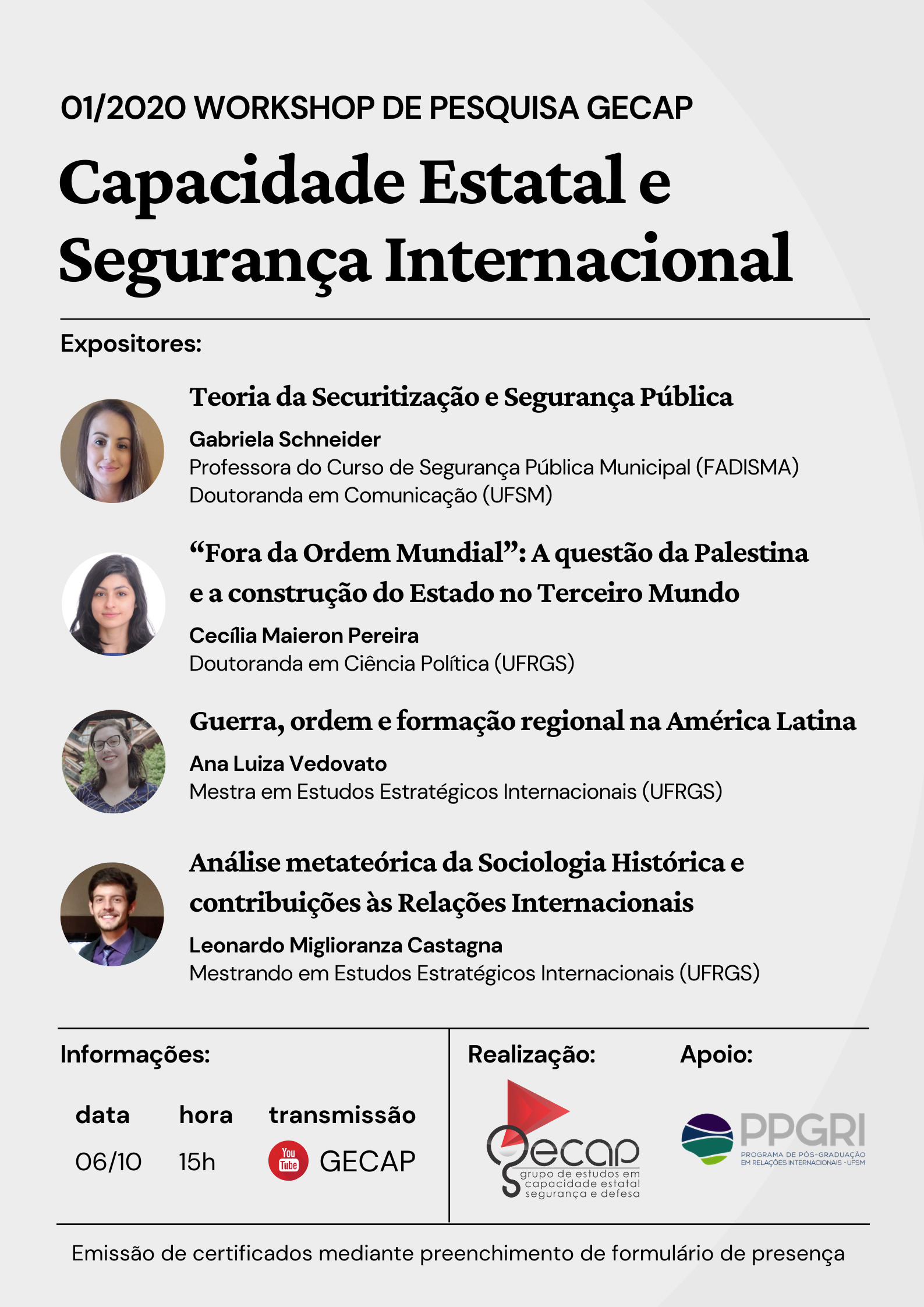 GECAP Convida: Workshop de Pesquisa #01: Capacidade Estatal e Segurança ...