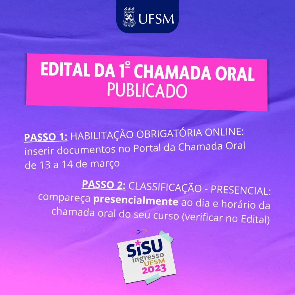 026/2023 – 1º Chamada Oral da Lista de Espera – SiSU UFSM 2023/1 – SiSU