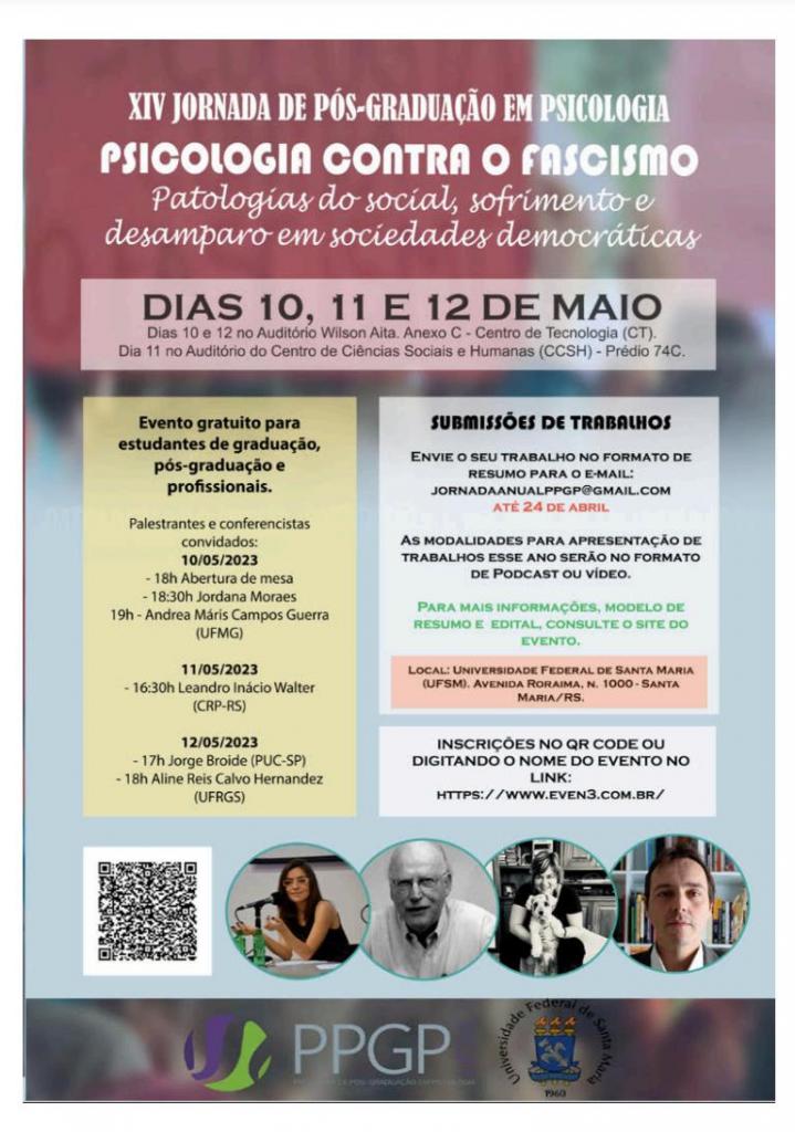 XIV Jornada de Pós-Graduação em Psicologia – “Psicologia contra o ...