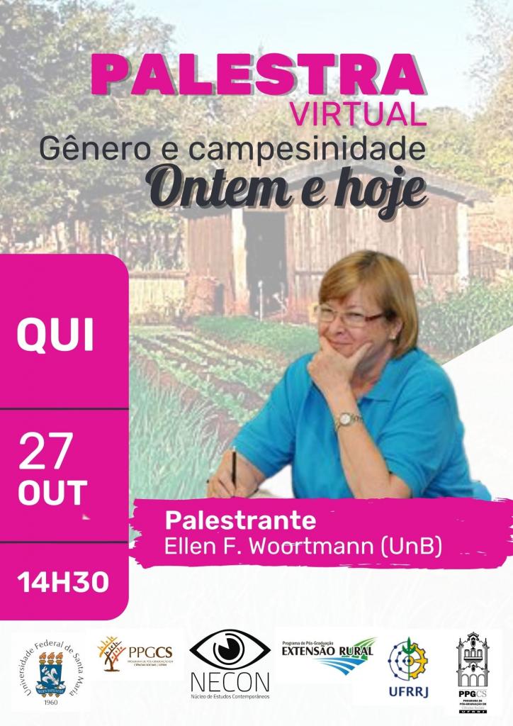 Palestra Gênero e Campesinidade: Ontem e hoje, a ser ministrada pela ...
