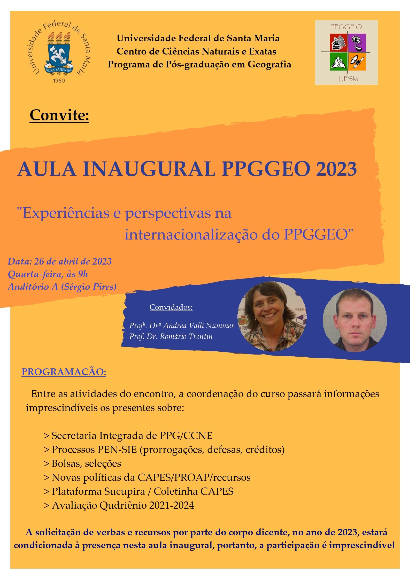 Convite Aula Inaugural Ppggeo 2023 Ppggeo