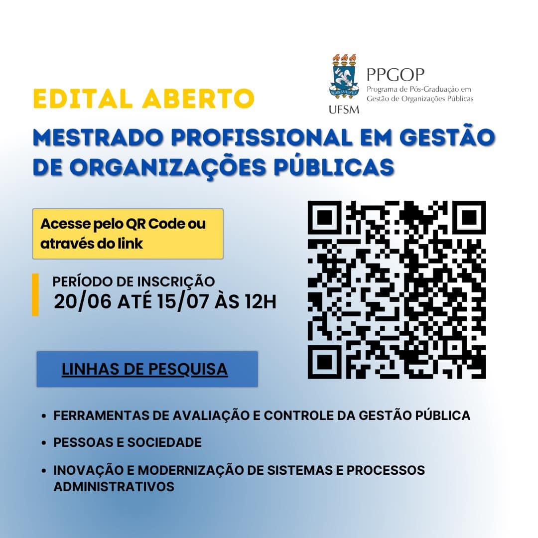 PPGOP – Programa de Pós-Graduação em Gestão de Organizações Públicas