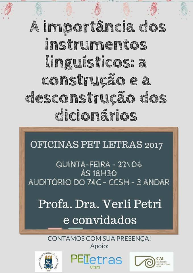 2017 – PET Letras/Laboratório Corpus promove oficinas PET Letras – PET ...