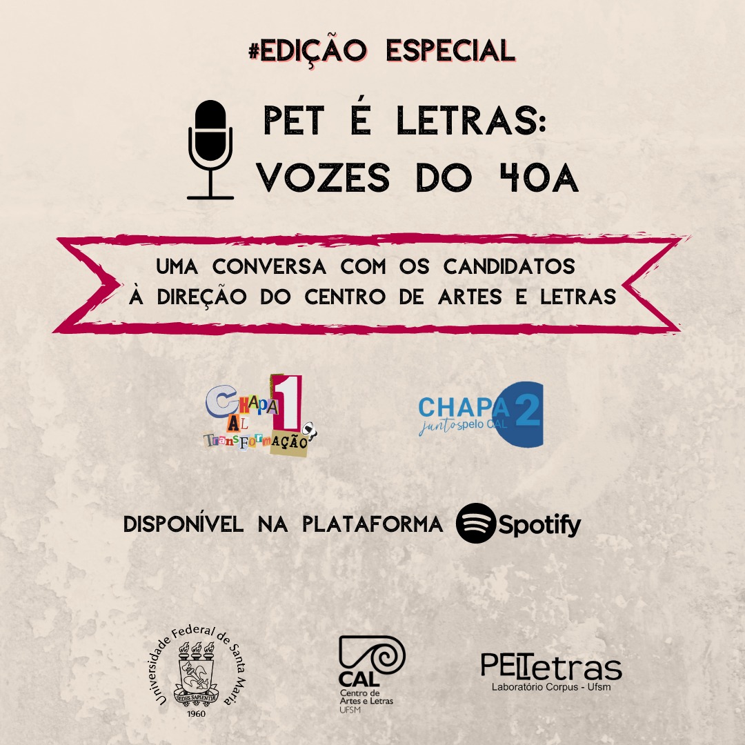 O grupo PET Letras apresenta dois novos episódios do podcast “Vozes do ...