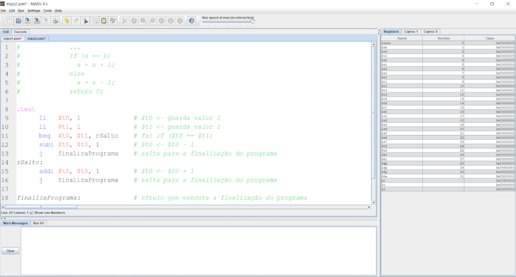 MARS: IDE para programação em Assembly – PET Sistemas de Informação