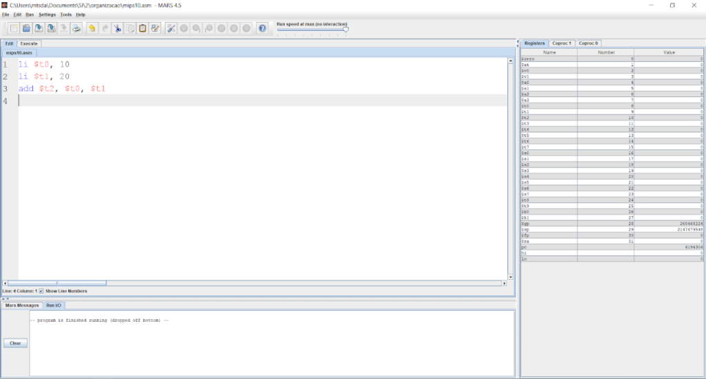 MARS: IDE para programação em Assembly – PET Sistemas de Informação