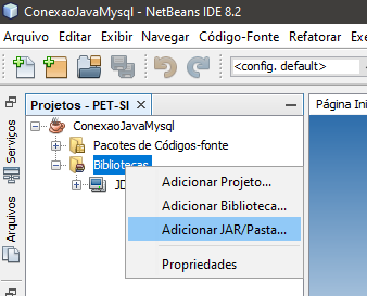 Conexão MySQL / JAVA – PET Sistemas de Informação