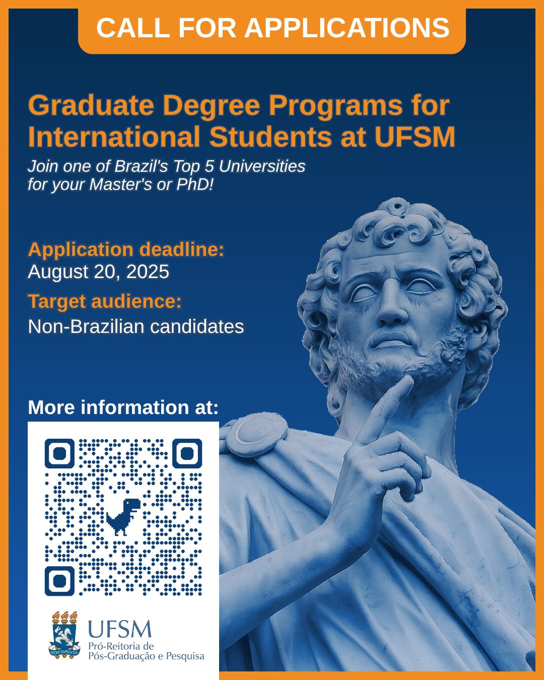 UFSM announces new openings for its call for admission of international students to Graduate ...